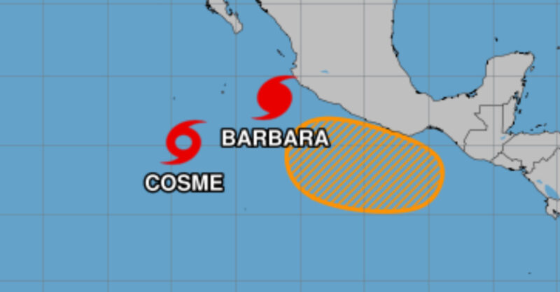 Hurricane Barbara likely has peaked as a short-lived hurricane