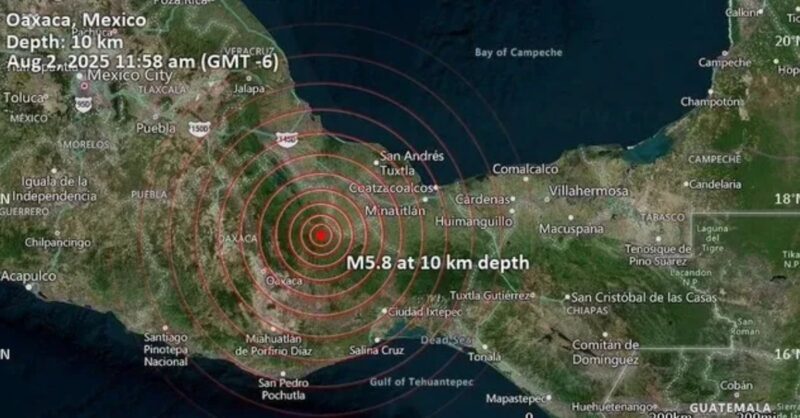 Oaxaca earthquake magnitude 5.9 shakes region